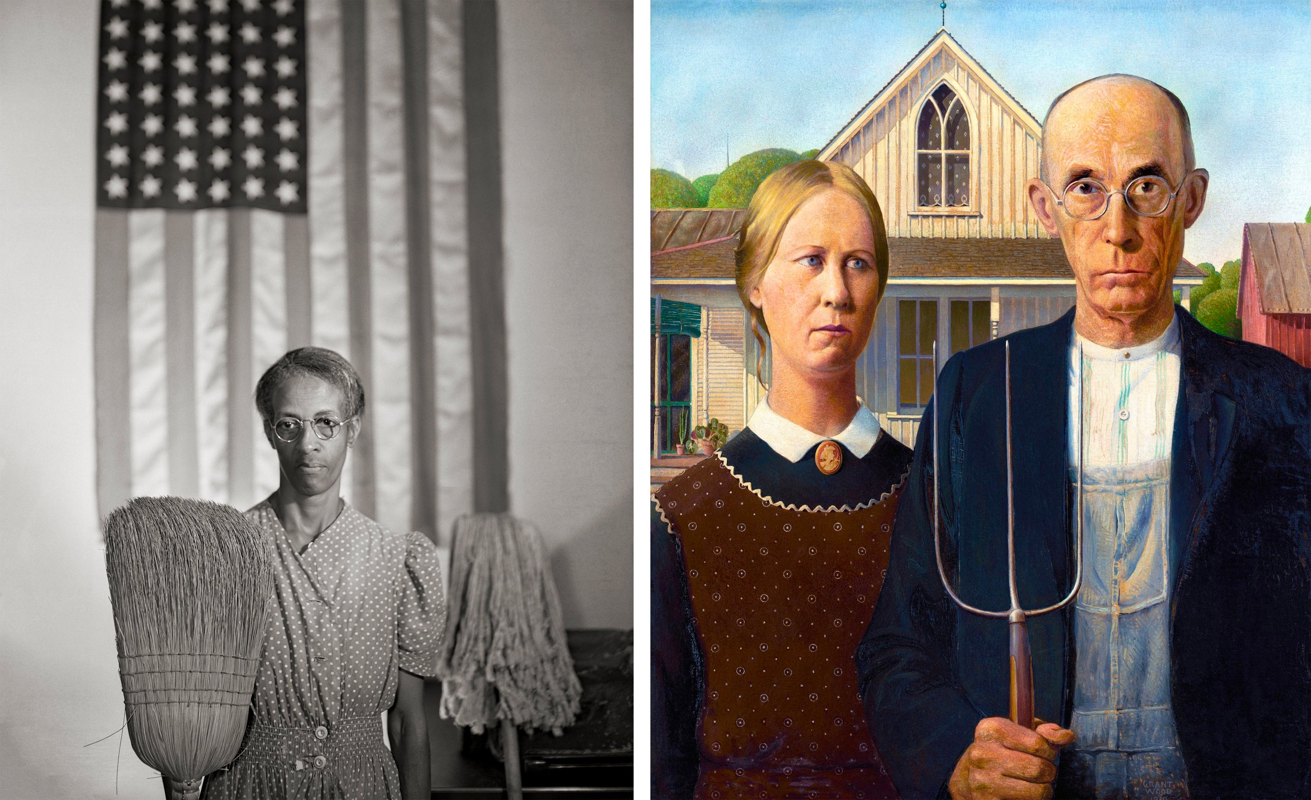 Dual Perspectives: 'American Gothic' - Grant Wood's Painting and Gordo ...