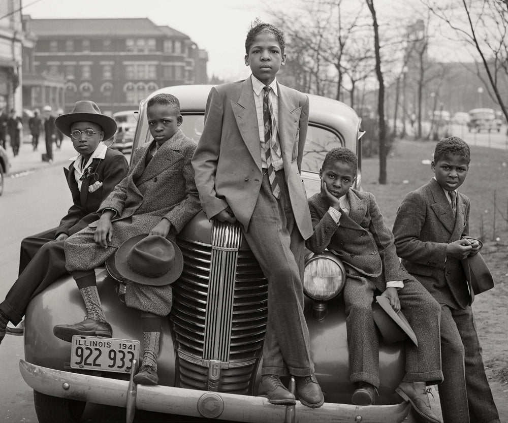 Five African American Boys on Car, South Side Chicago, 1941 by Russell ...