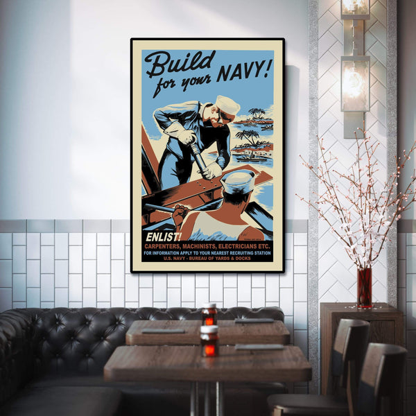 Navy Enlistment Poster for the Works Progress Admi - Historical Pix