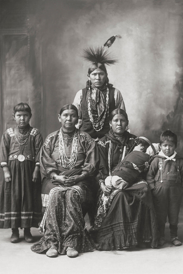 Sauk Indigenous American Family, Full-Length Portrait, F.A. Rinehart ...