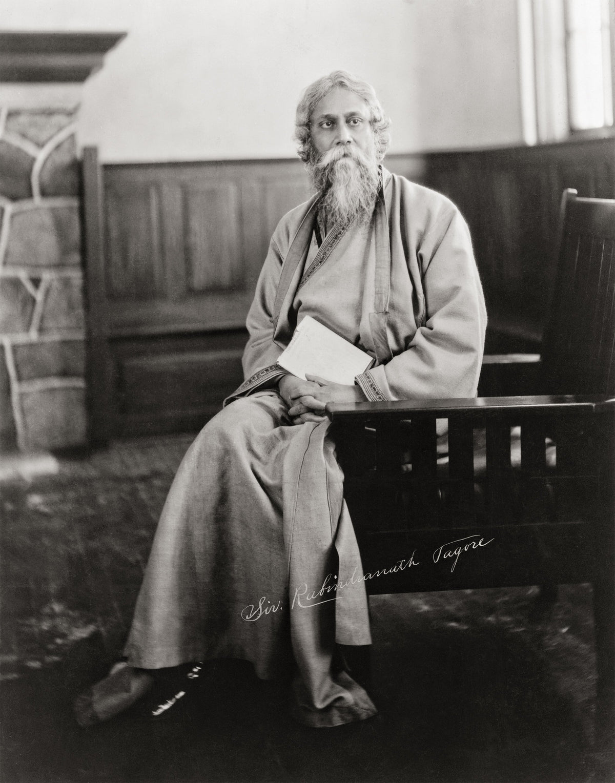 Portrait of Rabindranath Tagore Poet, Bengali, 1916 - Historical Pix